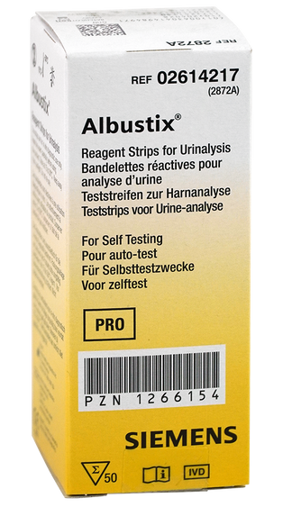 Albustix Reagent Strips for Urinalysis – Box of 50 Strips – MediSale