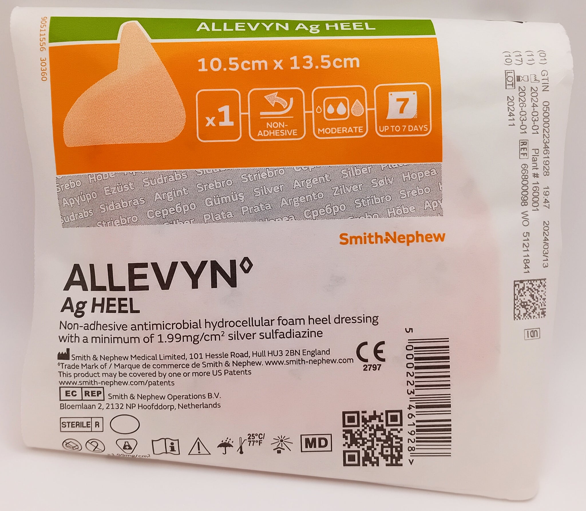 Allevyn AG Heel Foam Dressings 10.5cm x 13.5cm – Sterile Pack of 5 ...