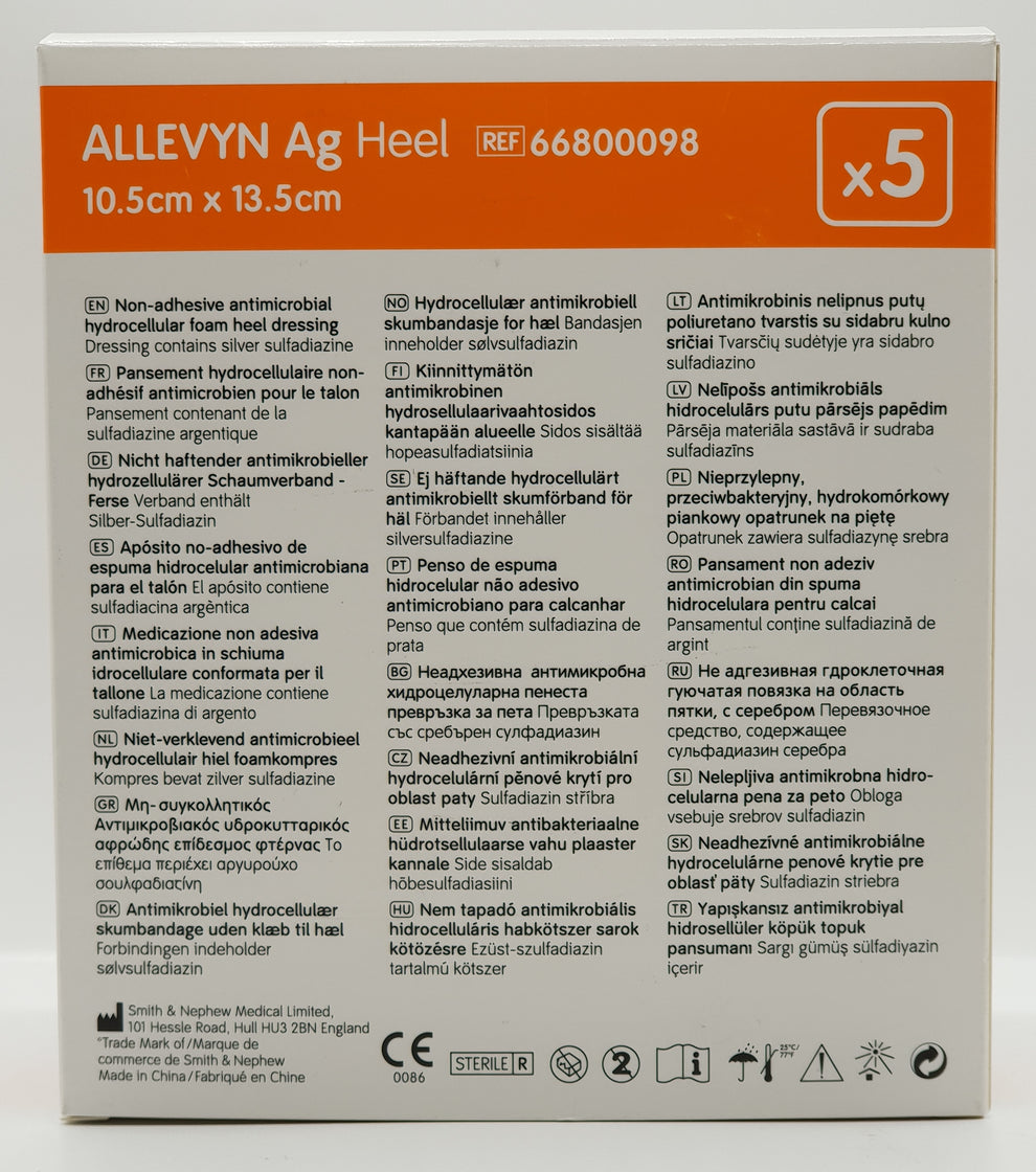 Allevyn AG Heel Foam Dressings 10.5cm x 13.5cm – Sterile Pack of 5 ...
