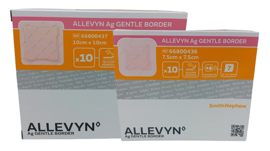Allevyn AG Gentle Border Antimicrobial Foam Dressing – Box of 10 – MediSale