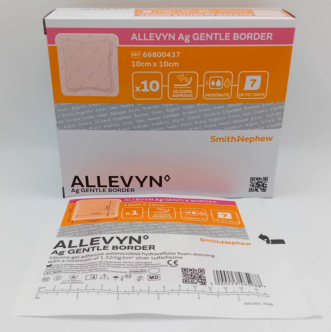 Allevyn AG Gentle Border Antimicrobial Foam Dressing – Box of 10 – MediSale